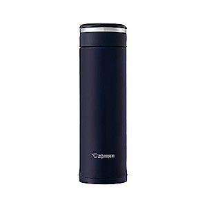 Zojirushi SM-JF48-AD Water Bottle, Stainless Steel Mug, Direct Drinking, Lightweight, Cold and Heat Retention, 16.2 fl oz (480 ml), Navy
