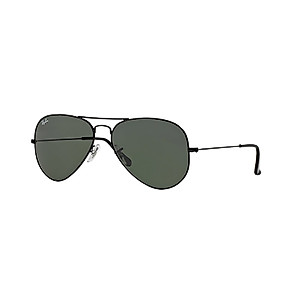 Ray-Ban RB 3025 Aviator Black w/ Grey Green (G15) Lens 58-14-135