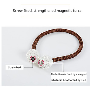 Magnetic Curtain Tiebacks Clips Curtain Buckles Holdbacks Binding Weaving Tie Band 2 Pieces for Home Office Decorative (Gold)