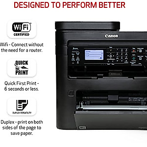 Canon imageCLASS MF264dw II All-in-One Wireless Monochrome Laser Printer, Black - Print Scan Copy - 5-Line LCD, 30 ppm, 600 x 600 dpi, 512MB Memory, Auto 2-Sided Printing, 35-Sheet ADF, Ethernet