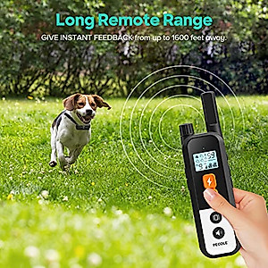 Dog Training Collar with Remote, Shock Collar for Dogs with Vibration and Beep Modes, Rechargeable Transmitter with Security Lock, Waterproof Collar, 99 Adjustable Levels – All Breeds, Sizes