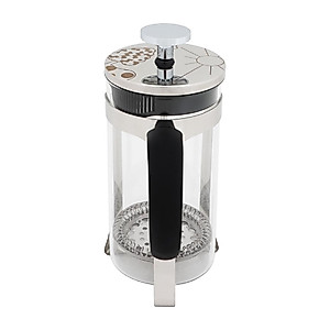 Any Morning French Press Coffee and Tea Maker, Borosilicate Glass Coffee Press, Stainless Steel Filter, Durable and Heat Resistant, Silver (600 ml, 20 oz, 2 Cup)