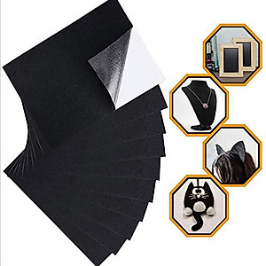 Greensen Soft Velvet Liner 10 Pcs Self Adhesive Black Flock Liner for Jewelry Drawer Craft Cabinets DIY Art Craft 29.5 x 21cm