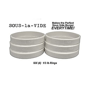 Sous Vide Perfect Hamburger/Burger Immersion Cooking Rings, SET of 6 (1/3 LB. Rings)