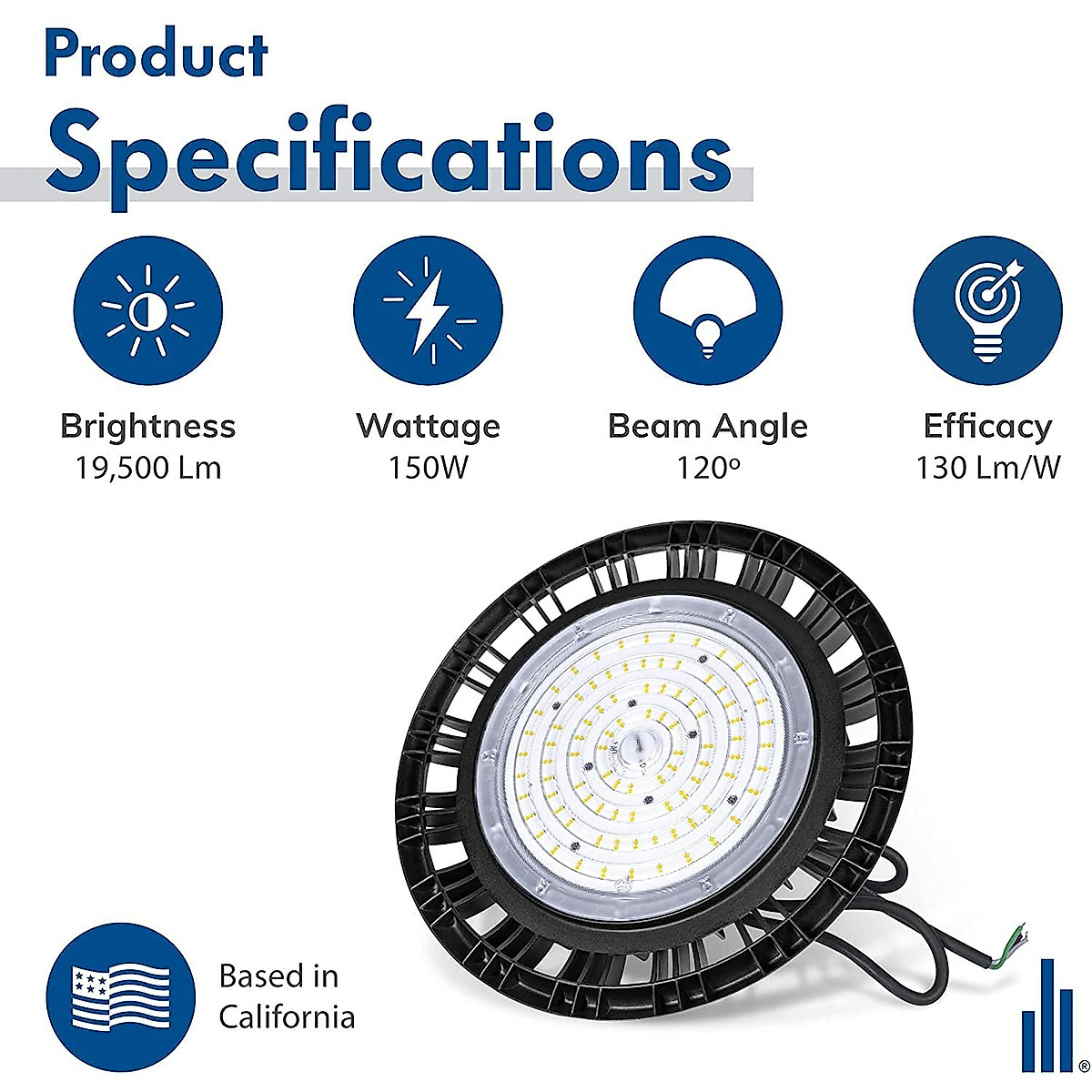 Hyperikon UFO LED High Bay Light 150W (600 Watt Replacement), Shop and Warehouse Area Lighting, DLC, 2 Pack