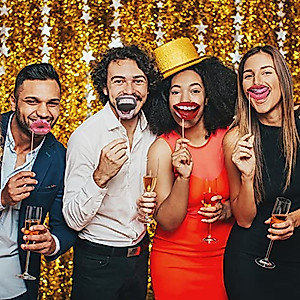 20Pcs Party Photo Booth Props,Fun Lips Mouth Photobooth Props Handheld Party Selfie Photo Props for Kids Women, Birthday Weddings Graduation Party Supplies Photo Prop