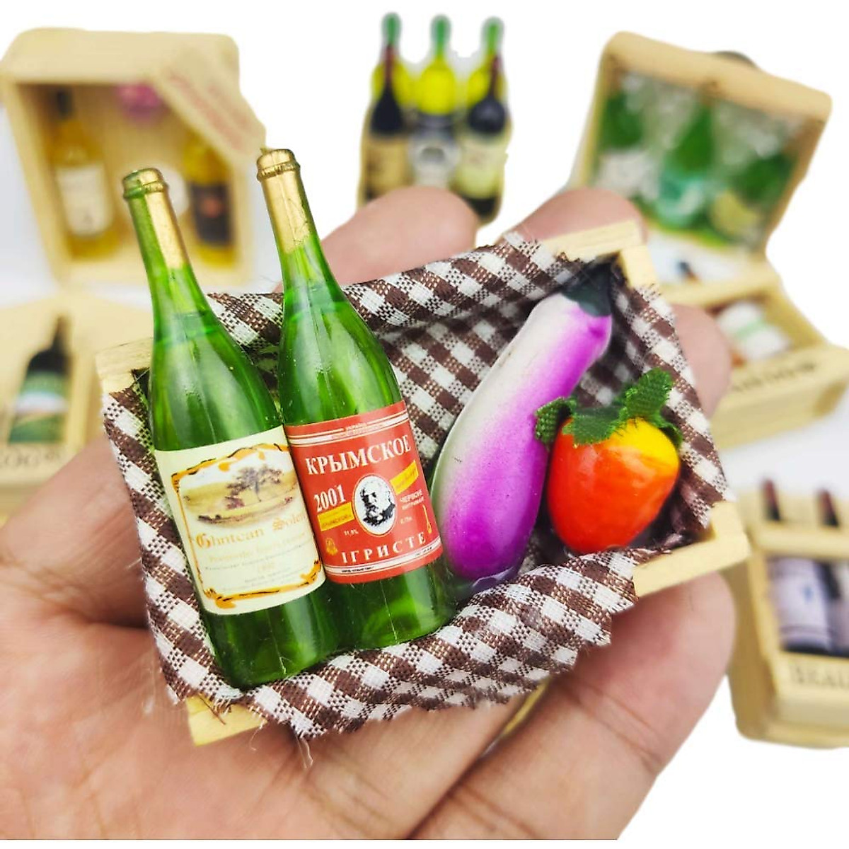 10 pcs/Set Creative Stereoscopic Wine Bottle Series Fridge Magnet Refrigerator Magnetic Sticker Home Deco Magnet Kitchen Accessories (Wooden)