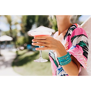 SPUNKYsoul Handmade Bohemian Coil in Aqua Teal and Silver Bracelet for Women Collection