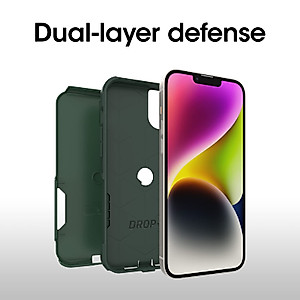 OtterBox iPhone 14 Plus Commuter Series Case - Trees Company (Green), Slim & Tough, Pocket-Friendly, with Port Protection