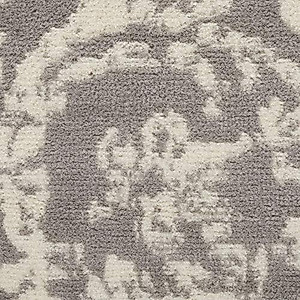 Nourison Jubilant Damask Grey 3' x 5' Area -Rug, Easy -Cleaning, Non Shedding, Bed Room, Living Room, Dining Room, Kitchen (3x5)