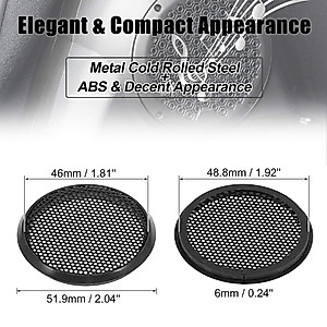 X AUTOHAUX 2pcs 1.5" Black Audio Speaker Cover Mesh Subwoofer Grill Horn Guard Protector
