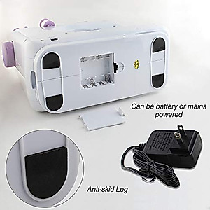 NEX Portable Sewing Machine Double Speeds for Beginner, Kids Sewing Machine with Reverse Sewing and 12 Built-In Stitches, Light Purple