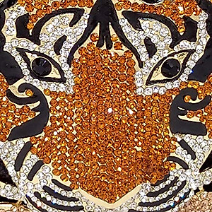 Bling Diamond Tiger Clutch Evening Bags For Women Formal Party Crystal Purse Wedding Handbag (Gold)