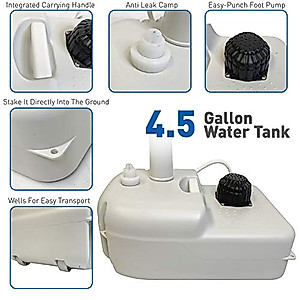 Portable Foot Operated Outdoor Hand Washing Sink Station – Includes Dirty Water Tank – Towel Holder & Soap Dispenser – 4.5 Gallon - Great for Camping, Business, Events, RV, Etc., white, 40