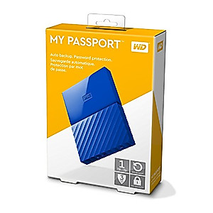 WD 1TB Blue My Passport Portable External Hard Drive - USB 3.0 - WDBYNN0010BBL-WESN (Renewed)