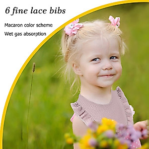 BALTERS Muslin Bibs for Baby Girls Multi-color All Cotton Set for Teething and Drooling（1）