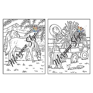 Farmhouse Coloring Book: Easy Countryside Designs with Cute Farm Animals, Beautiful Flowers and Relaxing Landscapes for Stress Relief and Relaxation