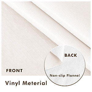 Nasitos 2 Pack Vinyl Tablecloth Rectangle 60x120 Inch-Beige Tablecloth Wrinkle Resistant Waterproof Oil-Proof Flannel Backed Tablecloth, Wipeable Plastic Table Cover for Dinner, Kitchen, Outdoor