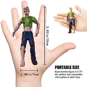 Lynkaye 6 Pcs Zombie Dolls Action Figures Toys Walking Dead Toys Terror Corpse Articulated Joints Miniature Model for Halloween Party Decorations As Gifts for Kids Toys