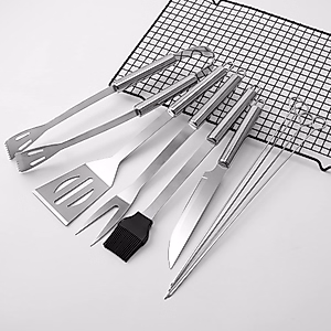 BBQ Grill Tools Set with Carry Bag, BBQ Accessories,Camping Barbecue Grill Utensils Set 9PCS-13Inches