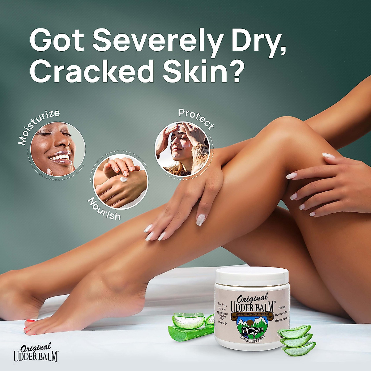 Unscented Original Udder Balm for Cracked Dry Skin 16 Fl Oz