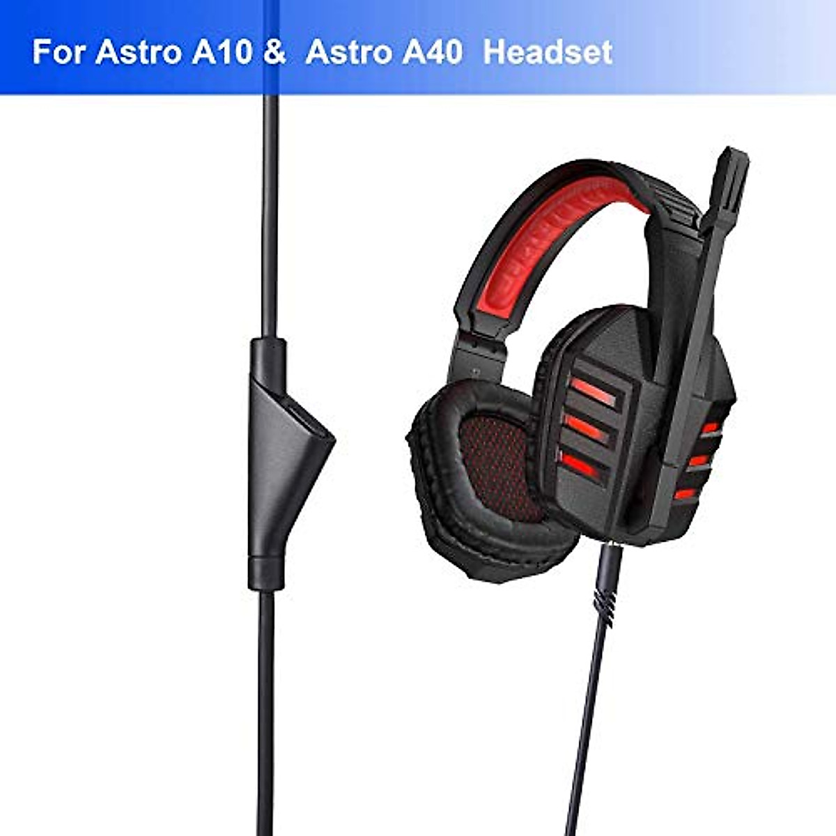 YARENKA Replacement Astro A10 A40 Cable - 2.0M Astro A40 TR Inline Mute Cable Cord for Astro A10/A40 Gaming Headsets Xbox One PS4 PS5 Controller Headphone Audio Extension Cable 6.5 Feet Black