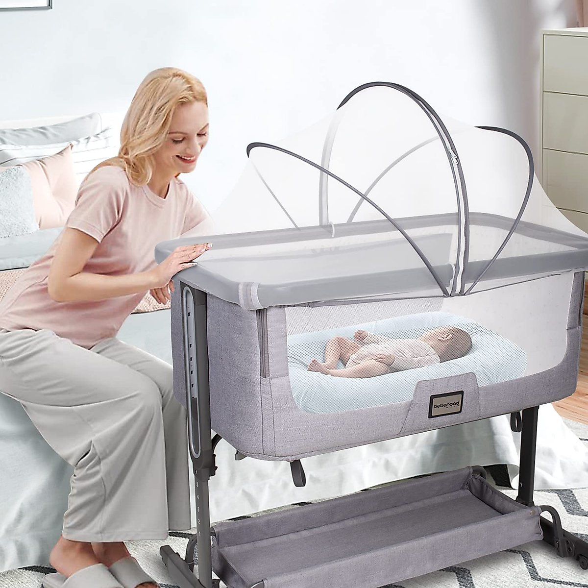 Beberoad Love Mosquito Net 2 Pack Stroller Mosquito Net & Bassinet Mosquito Net (White)