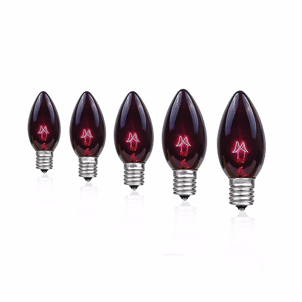 CHYSUPER C7 Replacement Bulbs, Christmas Light Bulbs, Dark Purple 5W Incandescent Bulbs for Halloween Outdoor String Lights Xmas Tree Patio Party Decor, C7 Bulbs E12 Candelabra Base- 25 Pack