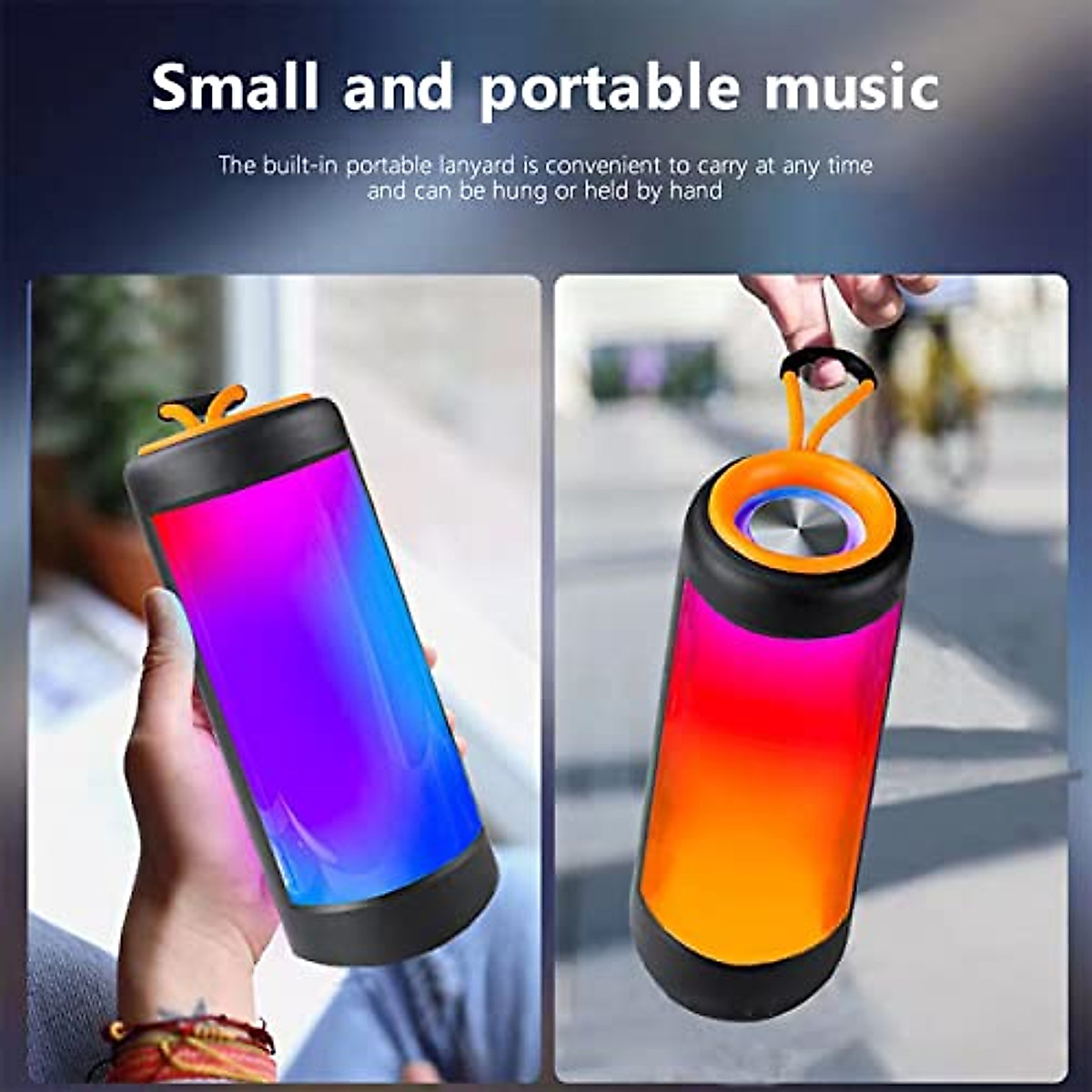 Lefthigh New Portable Speaker, with Colored Light Bluetooth Speaker Bluetooth 5.0, Compatible with TFCard, AUX Cable, USB Flash Drive