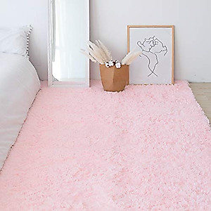 5x8 Pink Area Rugs for Living Room Super Soft Floor Fluffy Carpet Natural Comfy Thick Fur Mat Princess Girls Room Rug Christmas Thanksgiving Gift Rugs