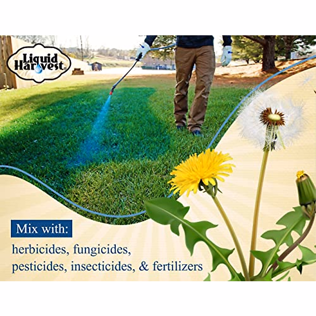 Liquid Harvest Lazer Blue Concentrated Spray Pattern Indicator - 1 Gallon (128 Ounces) - Perfect Weed Spray Dye, Herbicide Dye, Fertilizer Marking Dye, Turf Mark and Blue Herbicide Marker
