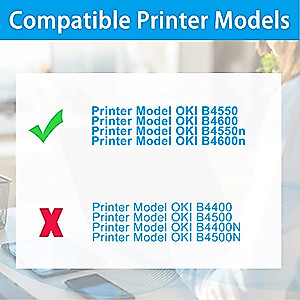 LCL Compatible Toner Cartridge Replacement for OKI 43502001 7000 Pages B4550 B4550n B4600 B4600n (2-Pack Black)