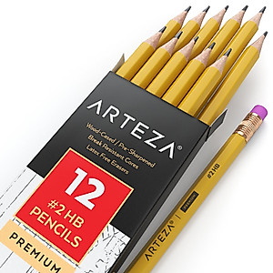 ARTEZA HB Pencils #2, Pack of 180, Wood-Cased Graphite Pencils in Bulk, Pre-Sharpened, Office and School Supplies for Exams, Classrooms, Students