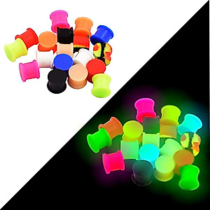 Stuppendux 54PCS Silicone Tunnels Ear Gauges Tunnels Plugs Stretchers Expander Mix Set for Women Men 3/4" 20mm