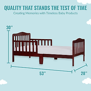 Dream On Me Classic Design Toddler Bed in Cherry, Greenguard Gold Certified 57x28x30 Inch (Pack of 1)