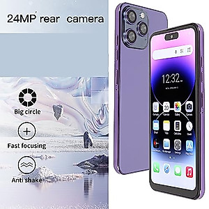 PUSOKEI Unlocked Android Cell Phone, Face Unlock Mobile Phone, 6.6 inch HD Screen, 2520 * 3088 Resolution, 8+24MP Dual Camera,10 Core CPU,8GB+256GB ROM, 2.4G 5G Dual Band WIFI Smartphone