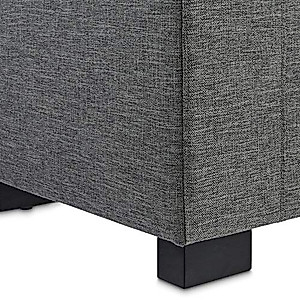 Amazon Basics Rectangular Storage Ottoman Bench with Fabric Upholstery, Large - Anchor Grey