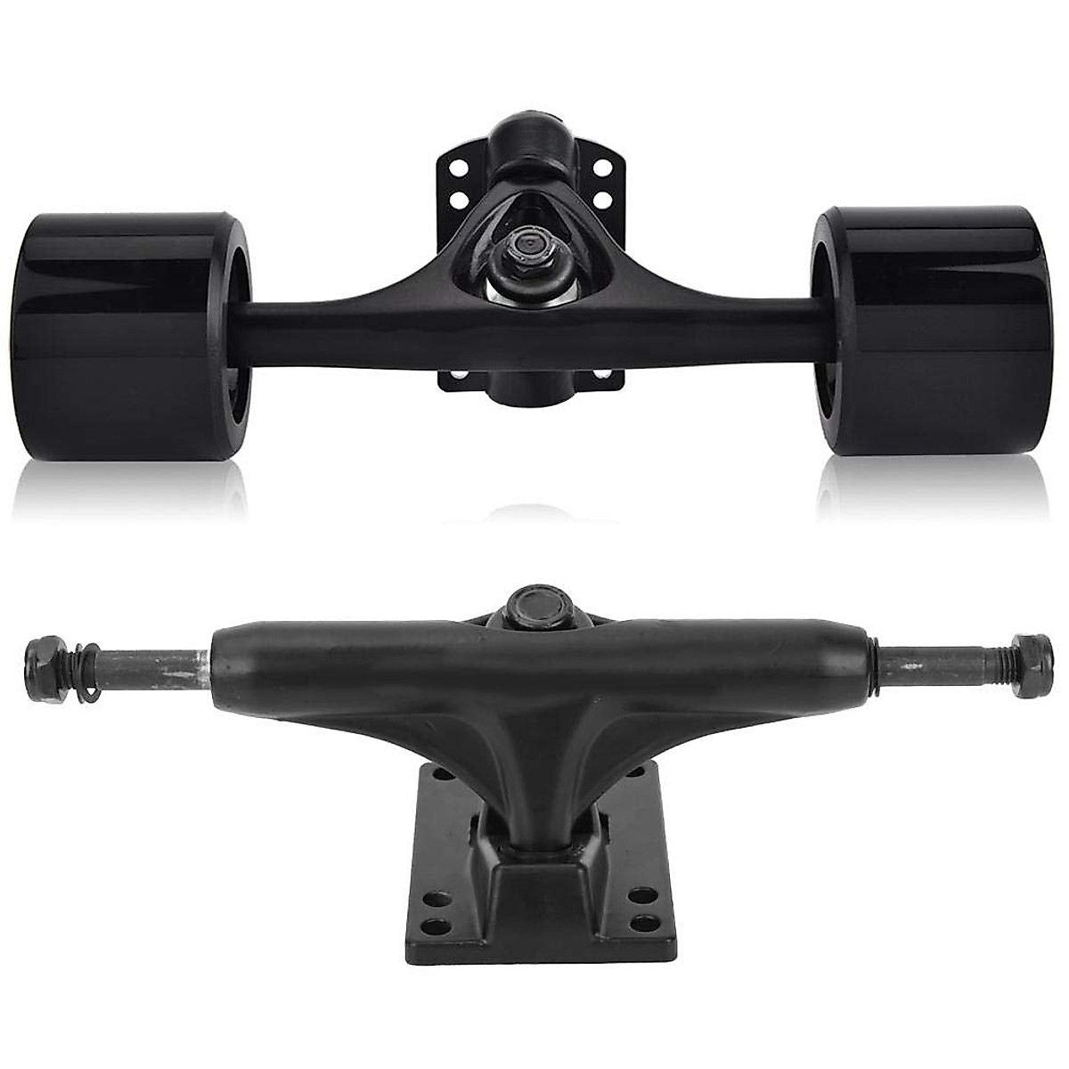 Yosoo Health Gear 2 Pack 4-8 Inch Black Aluminum Alloy Skateboard Trucks, Longboard Skateboard Trucks Surf Skate Trucks Skateboard Tool