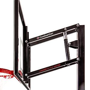 Goalsetter Elite Plus 54” Tempered Glass Backboard In-Ground Basketball Hoop - HD Breakaway Rim, Black (TS44154G3)