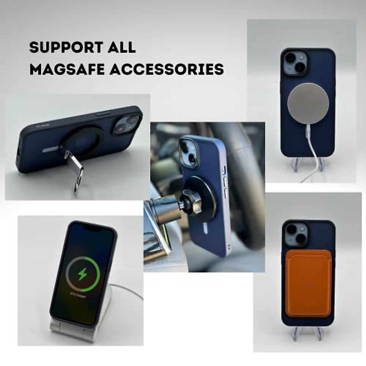 PTz Worlds - Case Compatible with iPhone 14 Plus 6.7”, Translucent Dark Blue, Anti Fingerprint, Anti Scratch, Non Slip, Ultra Slim & Sleek, Shockproof, Military Grade Protection