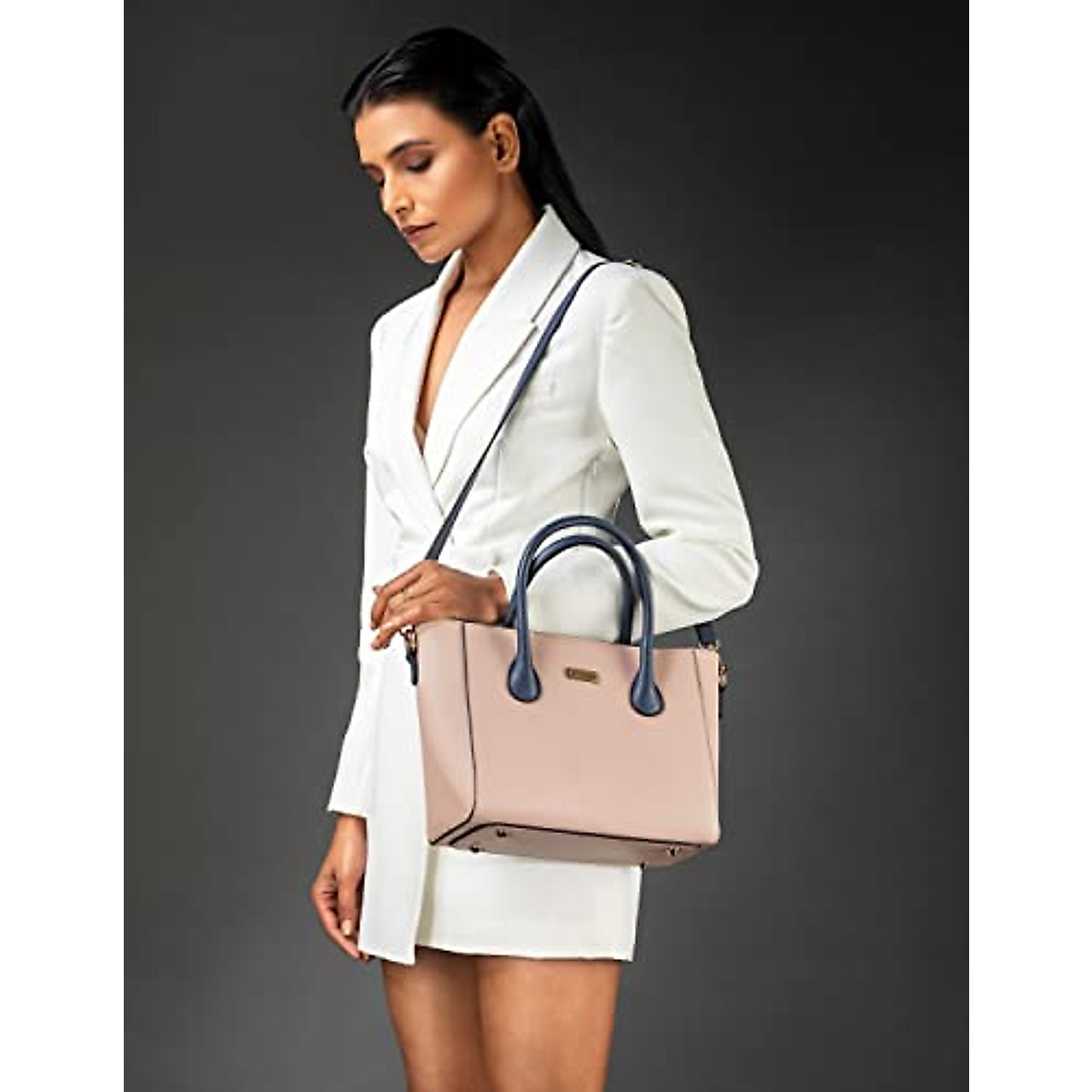 ESTALON Women Premium Faux Leather Ladies Bag & Hand Bag, PU Shoulder Bags for Women, Stylish Satchel Bag for Everyday Use (PINK)