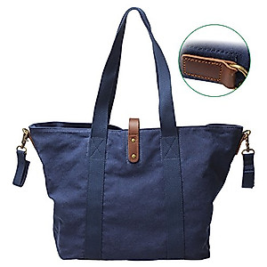 Diaper Tote Bag Mom Shoulder Bag Baby Canvas Nappy Bag For Boys And Girls M02 (blue)