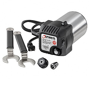 SpinRite Router Motor for Router Lifts and CNC, 3.25HP, Soft Start, Variable Speed, Easy Mount 4.2" Body, Includes Pair of ER20 Collets (1/2" & 1/4"), Collet Nut, Offset Wrench Set