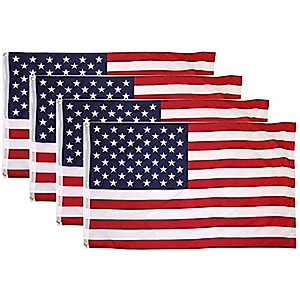 4 Pack Lot US Flag 3' X 5' Ft. USA American Flag Stars Grommets United States