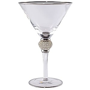 BarTata, The STAR Diamond Ball Martini Glass Exquisite Martini Glasses for Home and Bar Limited Edition Stemmed Margarita, Manhattan, Cosmopolitan Cocktail Glass Inspirational Gift for Martini Lover
