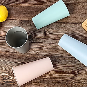 WANCHIY Reusable Plastic Cups- 20 oz Plastic Cups, Plastic Tumblers Set of 8, Unbreakable Plastic Drinking Glasses - Colorful Stackable Party Cups Set (Pack 8-20oz)