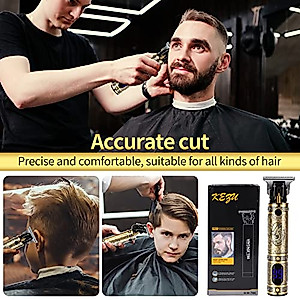 FENGCHUNS Professional Cordless Hair Trimmer,T-Blade Hair Clippers for Men,Zero Gapped Trimmers Line Up Detailer Trimmer Edgers Clippers for Men LCD Display (A) (A)
