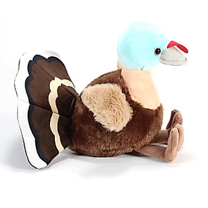 The Petting Zoo Turkey Stuffed Animal Plushie, Gifts for Kids, Wild Onez Wildlife Animals, Turkey Plush Toy 9 inches