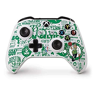 Skinit Decal Gaming Skin compatible with Xbox One S Controller - Officially Licensed NBA Boston Celtics Historic Blast Design