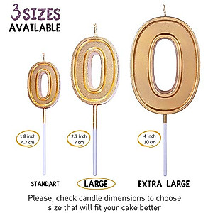 GET FRESH Number 60 Birthday Candle – Gold Number Sixty Candles on Sticks – Number Candles for Birthday Anniversary Wedding Party – Perfect 60 th Birthday Candles for Cake Decoration – Gold 60 Candles